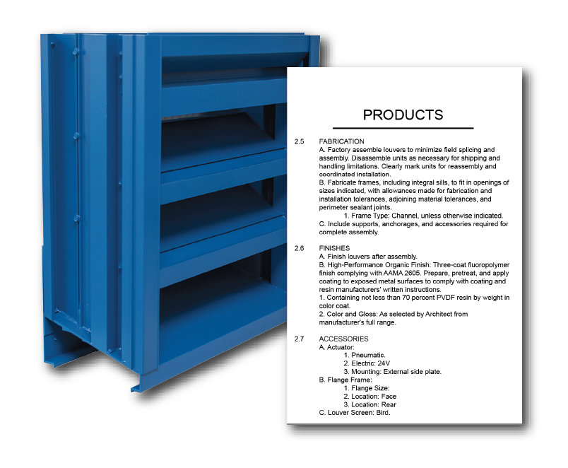 Specifications for Louvers